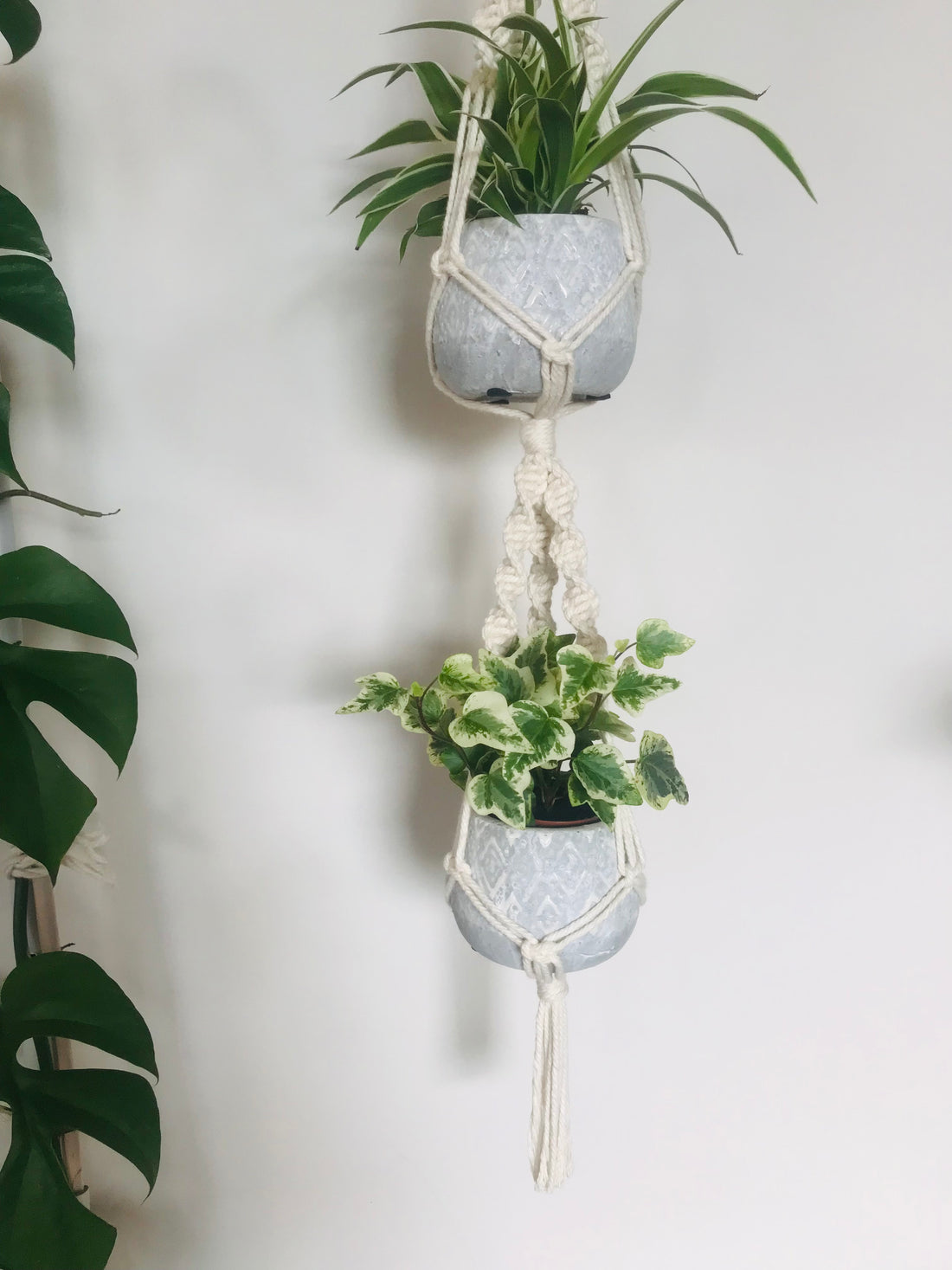 Macramé Triple Baby Plantes | Suspension Coton Naturel Fait Main – Osez ...